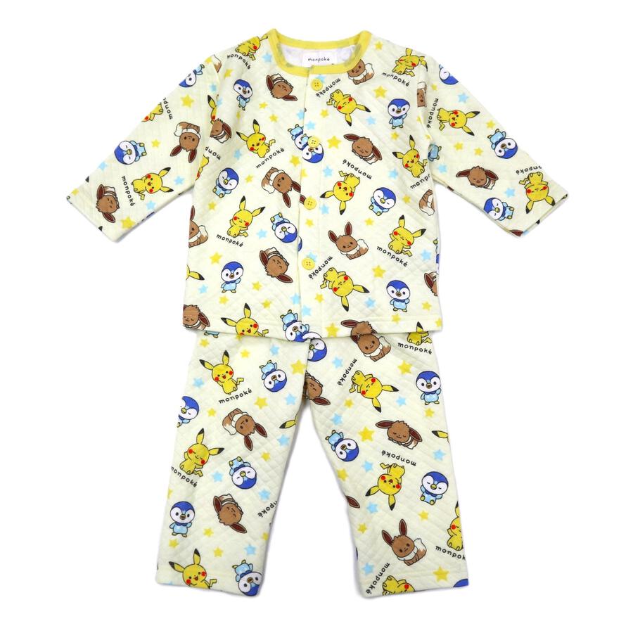 Monpoke Open-Front Long Sleeve Pajamas All Over Print Quilted with Bel ...